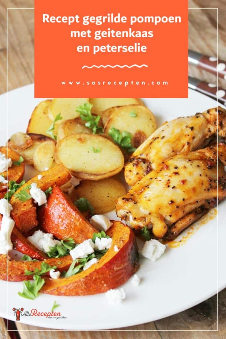 Recept gegrilde pompoen met geitenkaas en peterselie - Sos Recepten